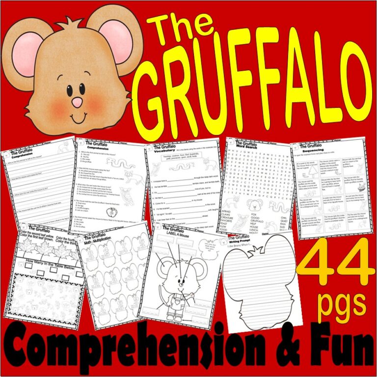 The Gruffalo Book Companion Reading Comprehension Worksheets | Made By ...