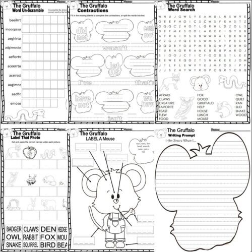 The Gruffalo Book Companion Reading Comprehension Worksheets | Made By ...