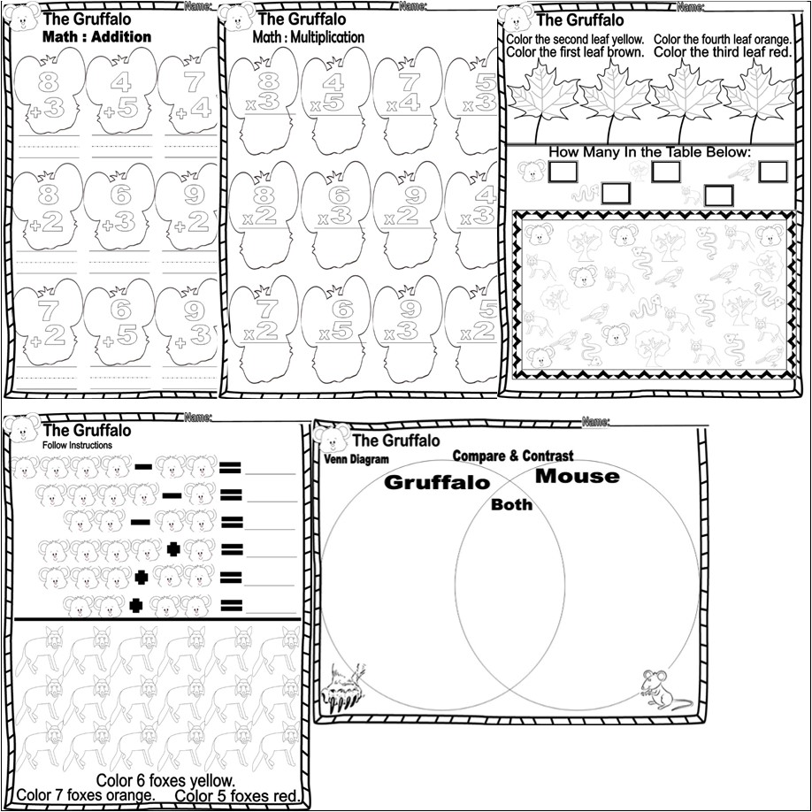 The Gruffalo Book Companion Reading Comprehension Worksheets | Made By ...