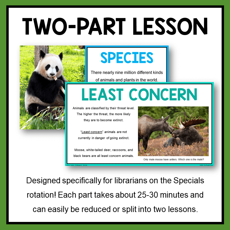 Earth Day Library Lesson - Endangered Animals - Elementary Library ...