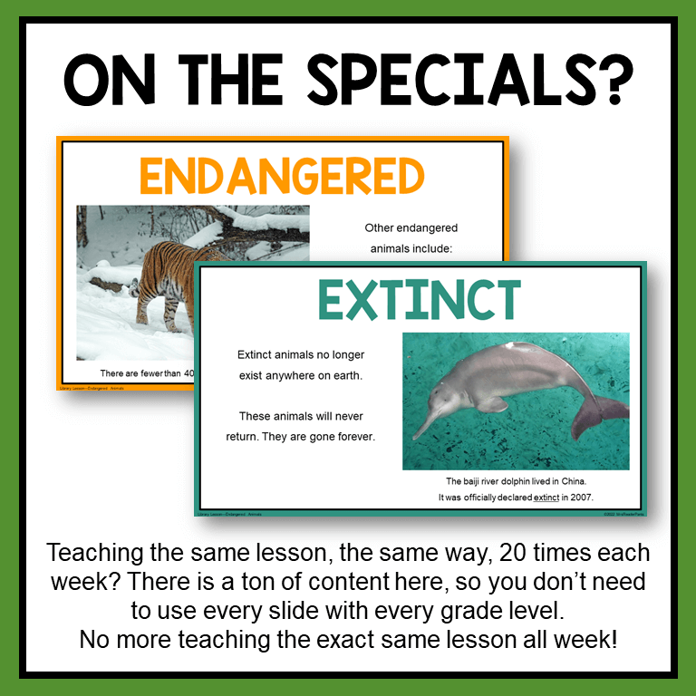 Earth Day Library Lesson - Endangered Animals - Elementary Library ...