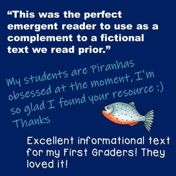Rainforest Animals Piranhas Book Reading Comprehension and Vocabulary ...