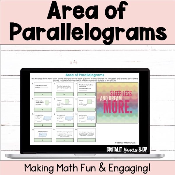 Area of Parallelograms Digital Self-Checking Activity | Made By Teachers
