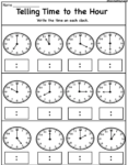 1.MD.3 Telling Time to the Hour - Made By Teachers