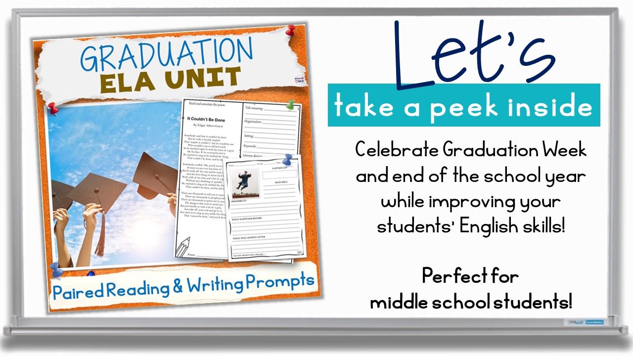 Graduation Unit - End of School Year Paired Reading Activities, Writing ...