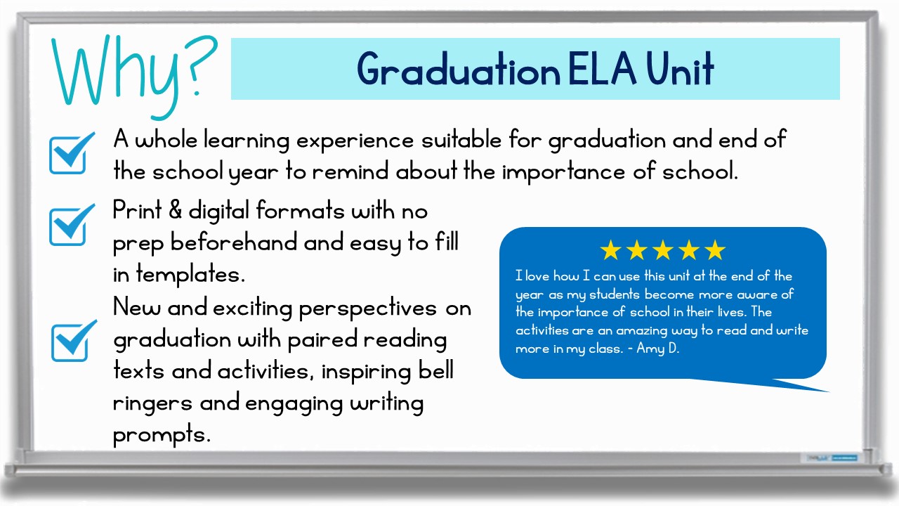 Graduation Unit - End of School Year Paired Reading Activities, Writing ...