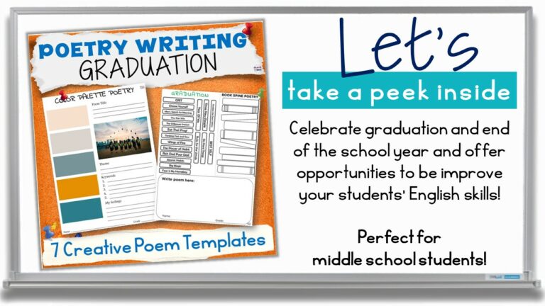 Graduation Poetry Writing Activities - End of School Year Poem ...