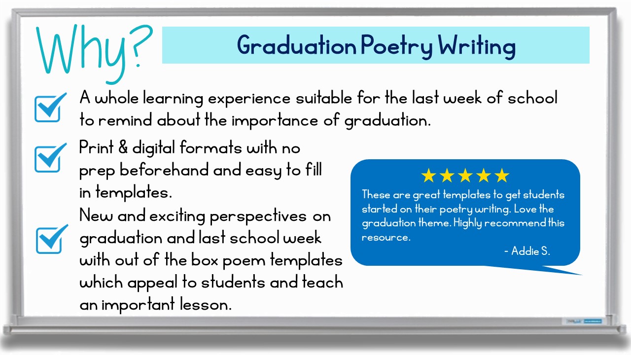 Graduation Poetry Writing Activities - End of School Year Poem ...