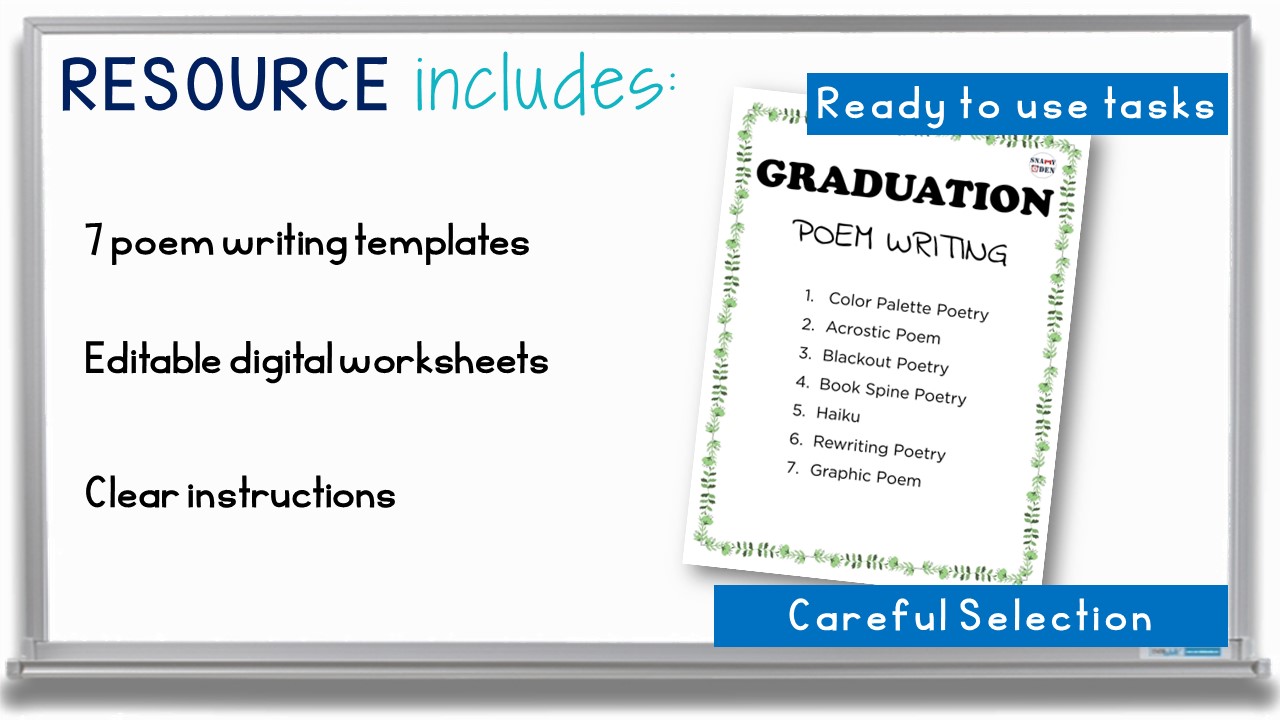 Graduation Poetry Writing Activities - End of School Year Poem ...