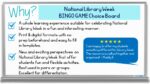 National Library Week Activities Bingo Game - NO PREP Choice Board Fun ...