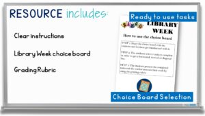 National Library Week Activities Bingo Game - NO PREP Choice Board Fun ...