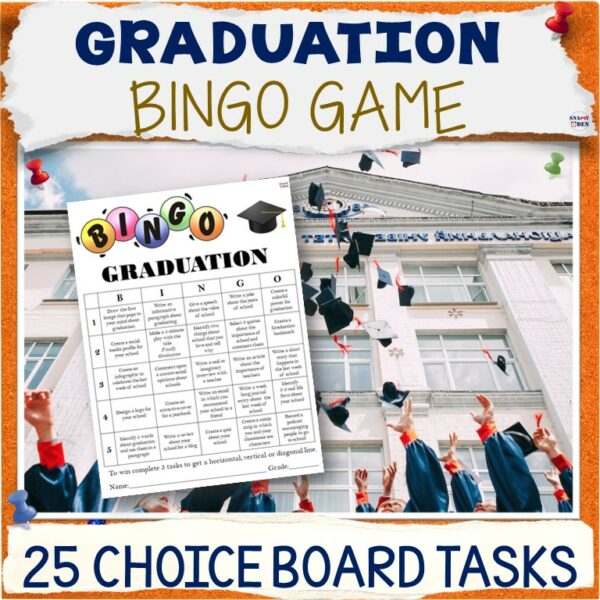 Graduation Activities Bingo Game - End of School Year NO PREP Choice ...