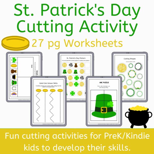 St. Patrick's Day Scissor Skills Worksheets - PreK Skills with ...