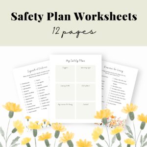 Suicide safety plan, self harm crisis plan for kids and teens, cute ...