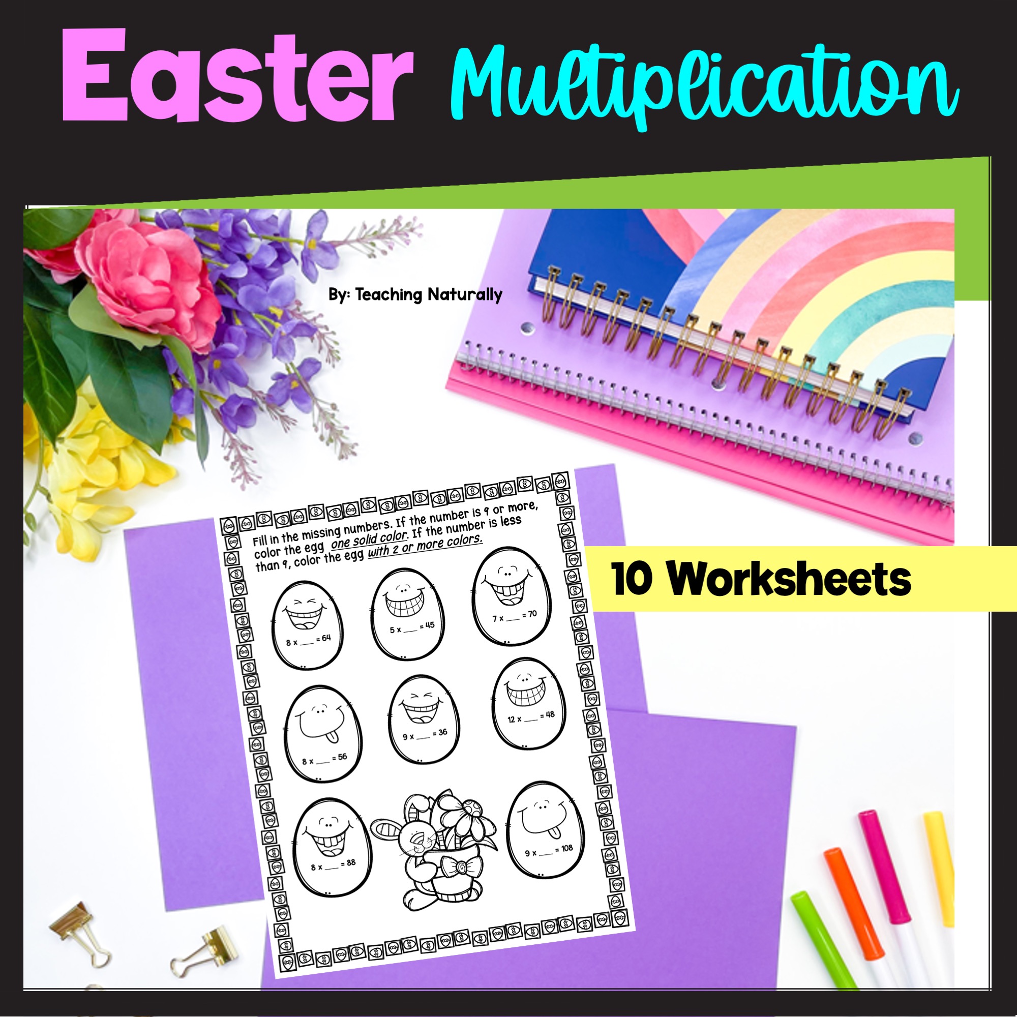 Easter Multiplication Practice Printable Worksheets No prep ...
