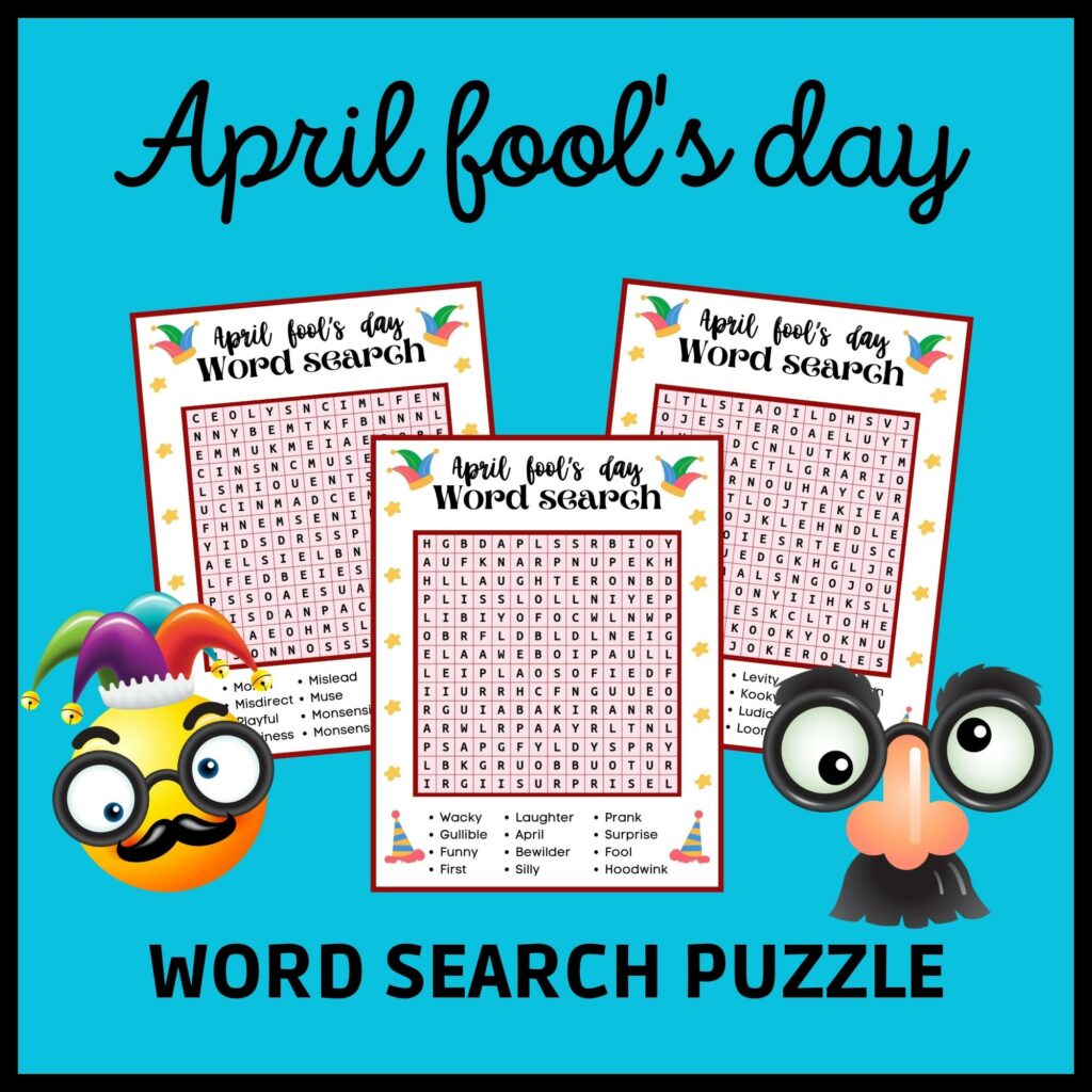 April Fool's Day Word Search Puzzle For Kids | April Fool's Day Game ...