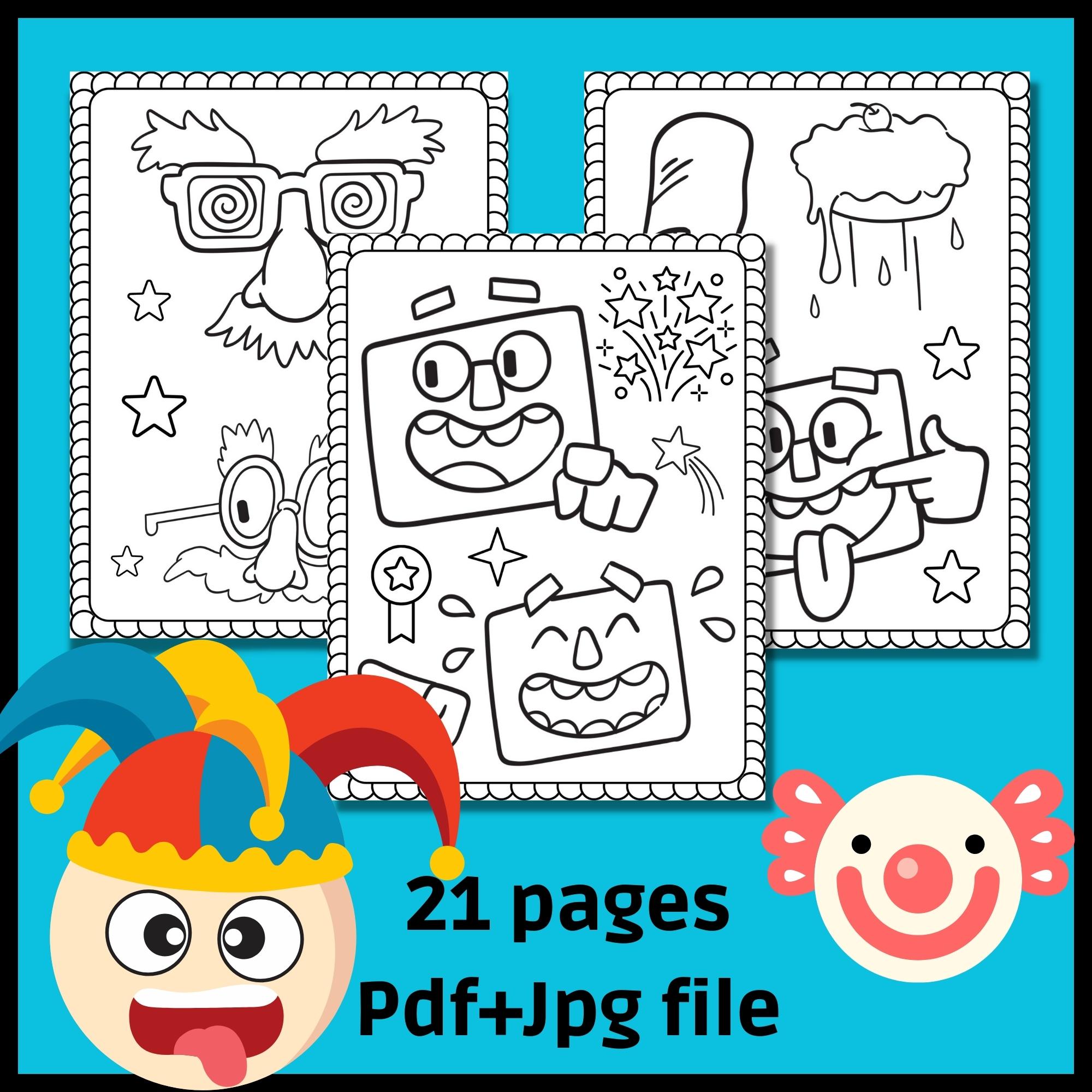April Fool's Day Coloring Pages Set | April Fool's Day Coloring Sheets ...