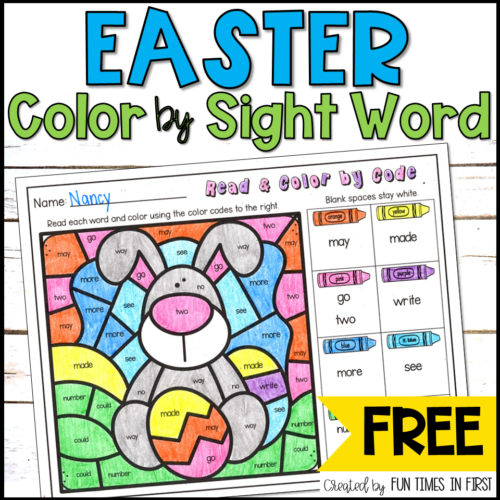 Easter Color By Sight Word Coloring Pages - FREE Editable Sight Word ...
