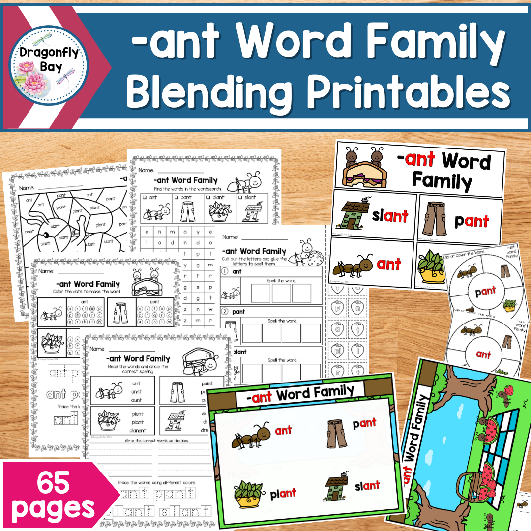 ant Short A Word Family Phonics Blending Printable Resources | Made By ...