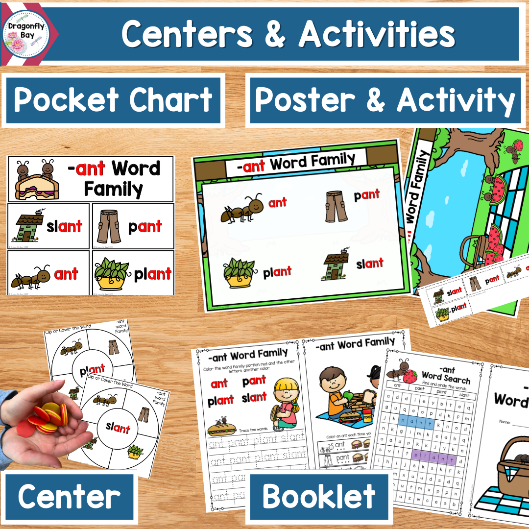 ant Short A Word Family Phonics Blending Printable Resources | Made By ...