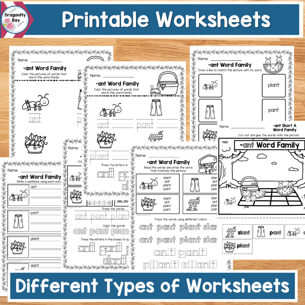 ant Short A Word Family Phonics Blending Printable Resources | Made By ...