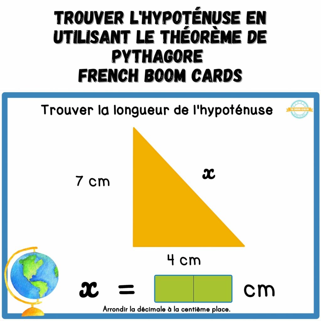 Trouver l'hypoténuse en utilisant le théorème de Pythagore French Boom ...