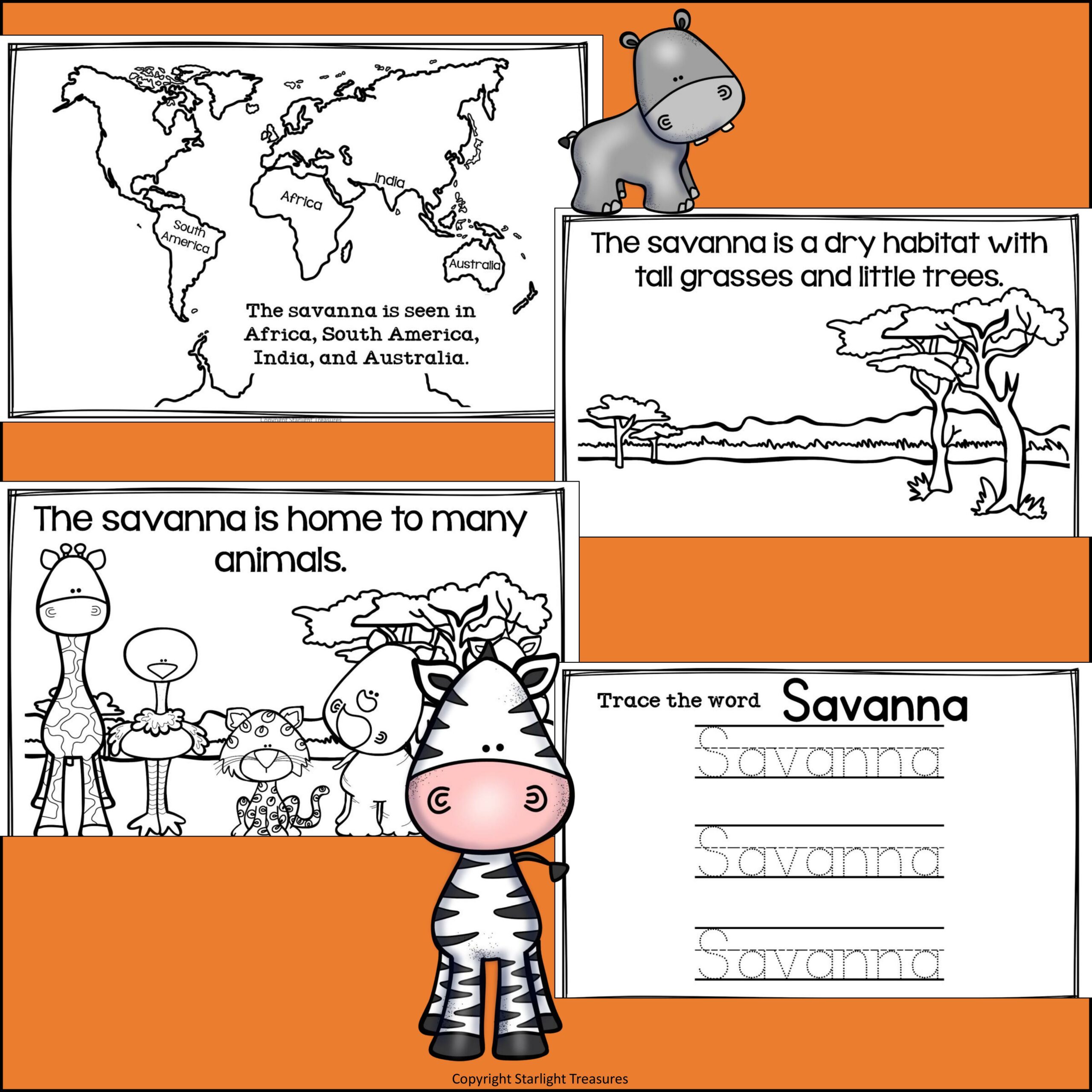 The Savanna Mini Book for Early Readers: Savanna Animals | Made By Teachers
