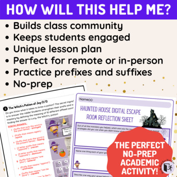 Prefix and Suffix Word Games & Activities - Halloween Escape Room ...