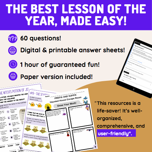 Prefix and Suffix Word Games & Activities - Halloween Escape Room ...