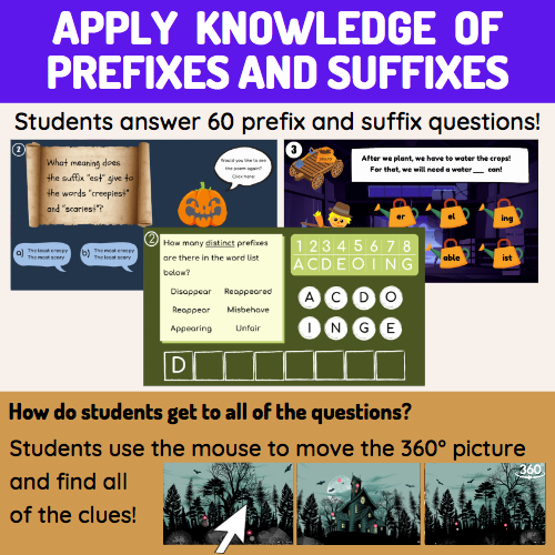 Prefix and Suffix Word Games & Activities - Halloween Escape Room ...