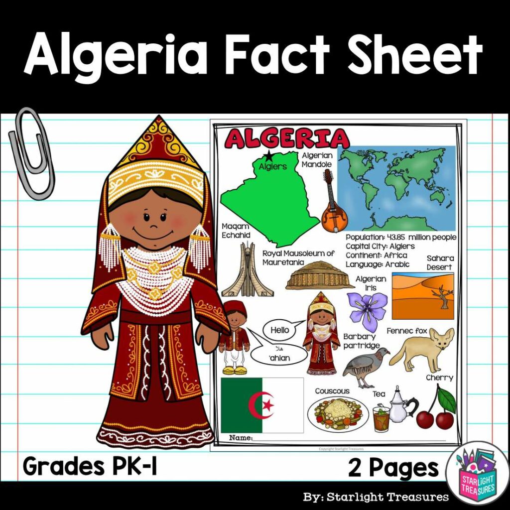 Algeria Fact Sheet for Early Readers | Made By Teachers