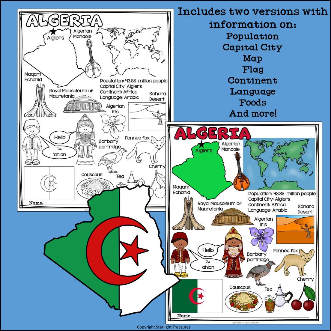 Algeria Fact Sheet for Early Readers | Made By Teachers