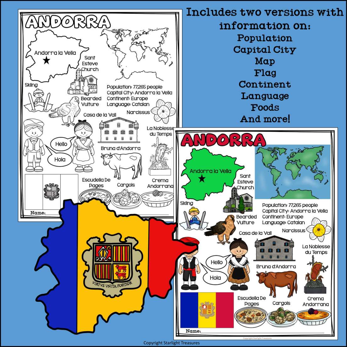 Andorra Fact Sheet for Early Readers | Made By Teachers