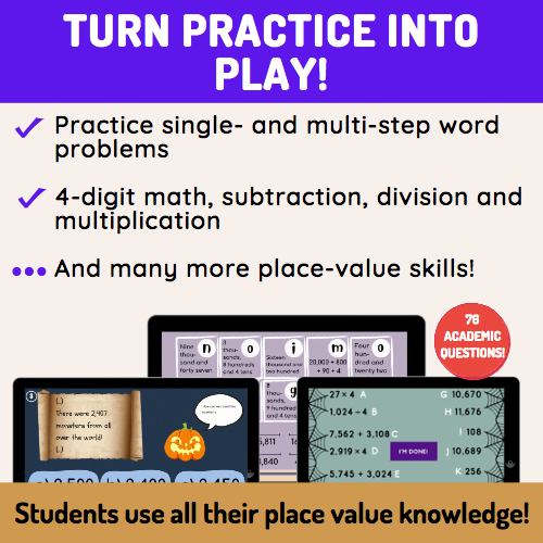 Halloween Escape Room - 4th Grade Math - Interactive Place Value ...