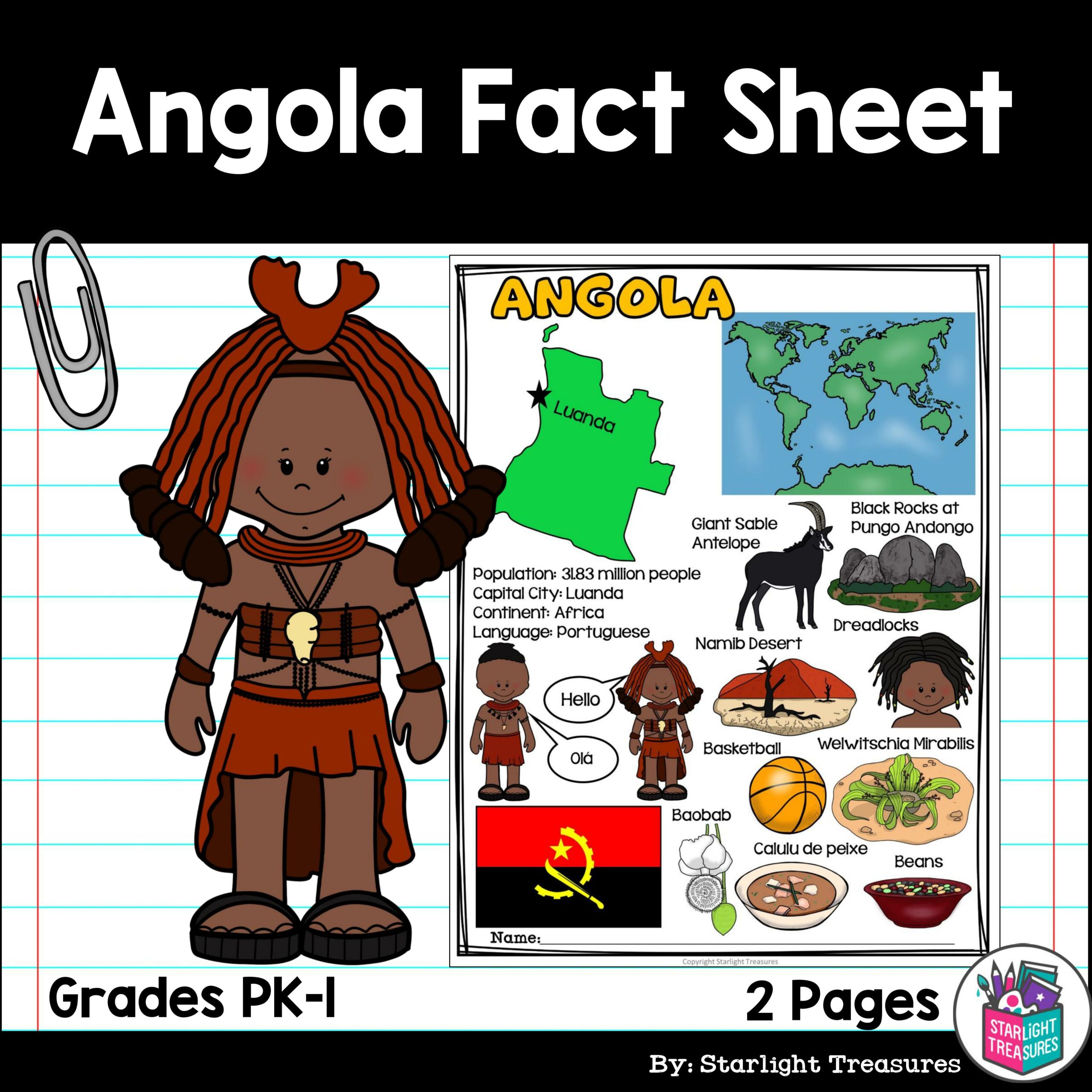 Angola Fact Sheet for Early Readers | Made By Teachers