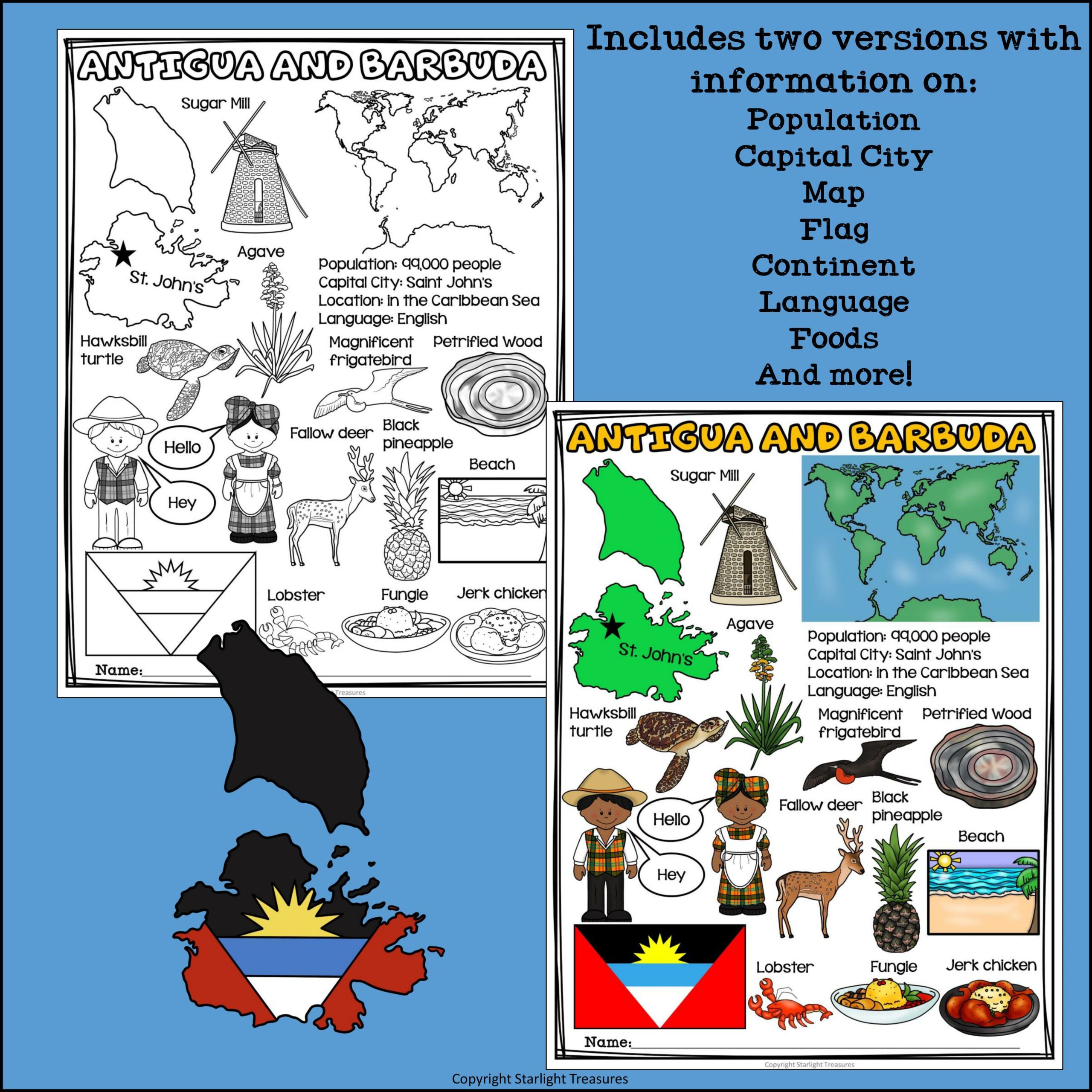 Antigua and Barbuda Fact Sheet for Early Readers | Made By Teachers