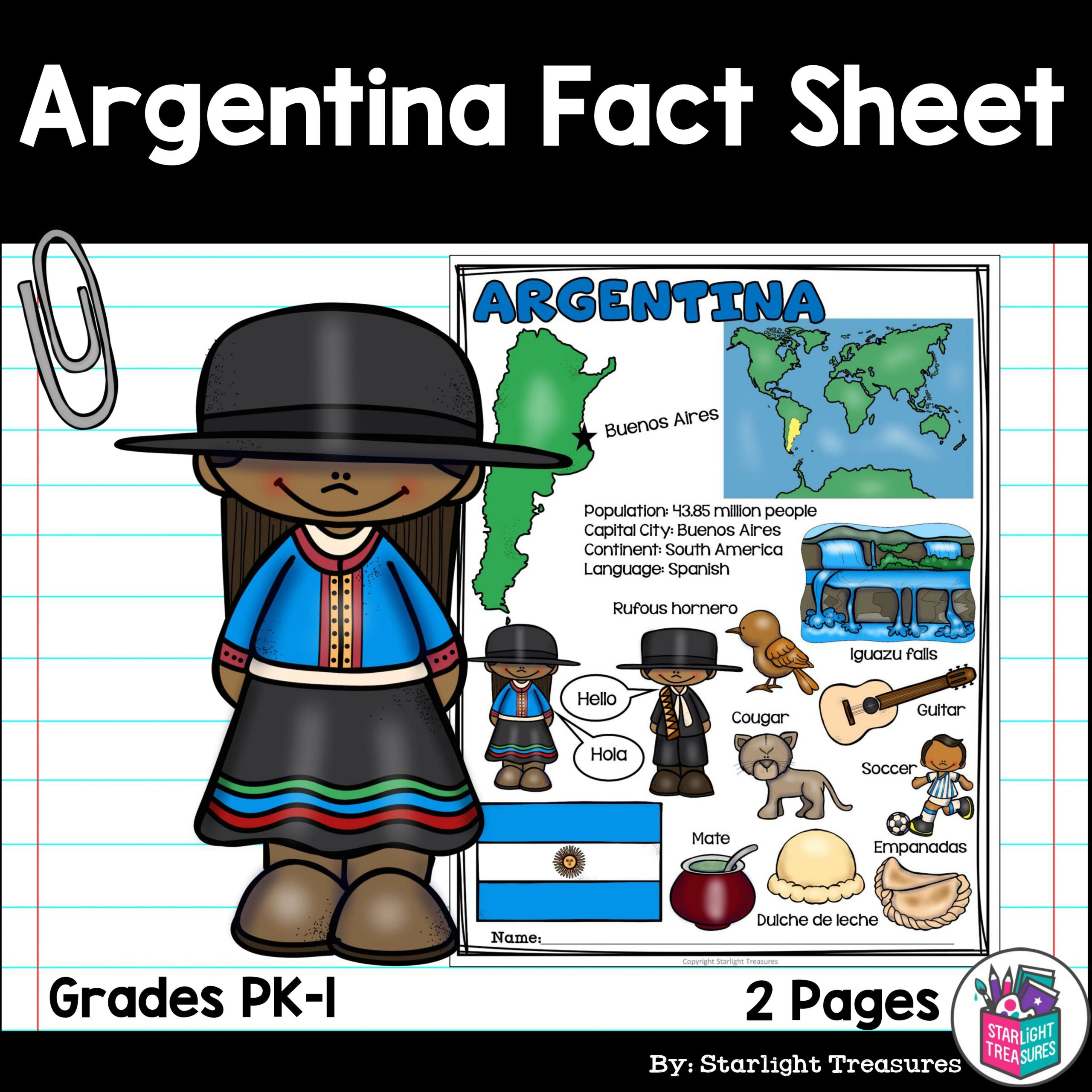 Argentina Fact Sheet for Early Readers | Made By Teachers