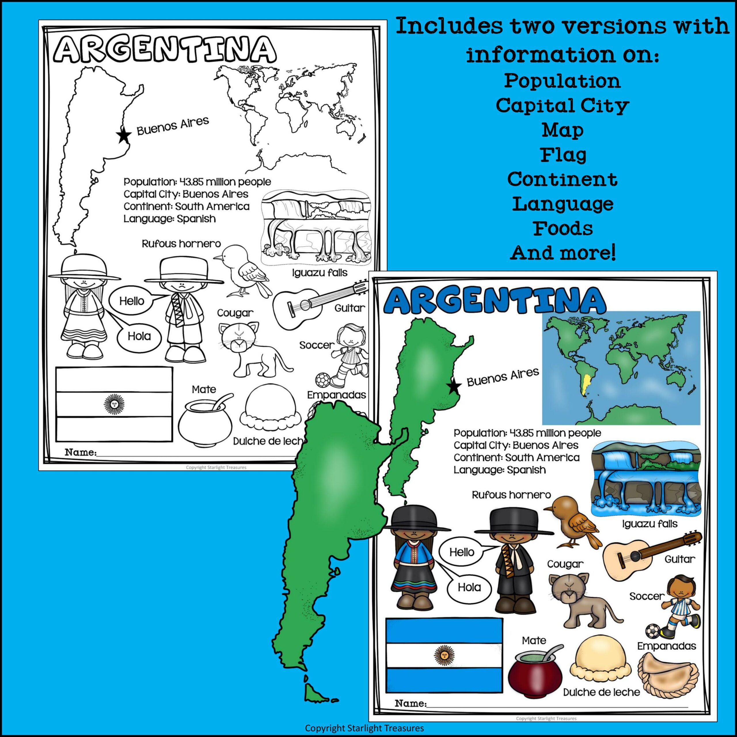 Argentina Fact Sheet for Early Readers | Made By Teachers