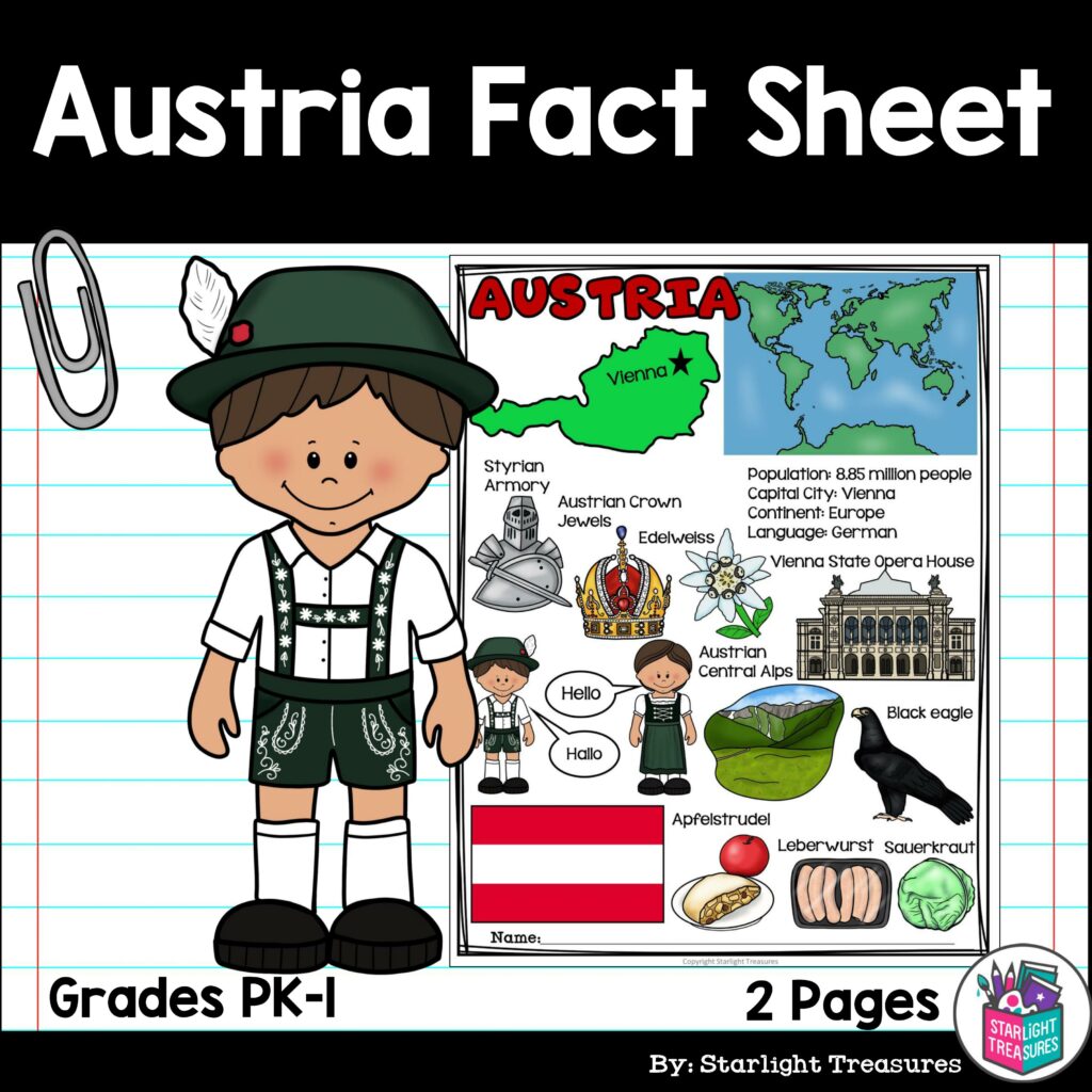 Austria Fact Sheet for Early Readers | Made By Teachers