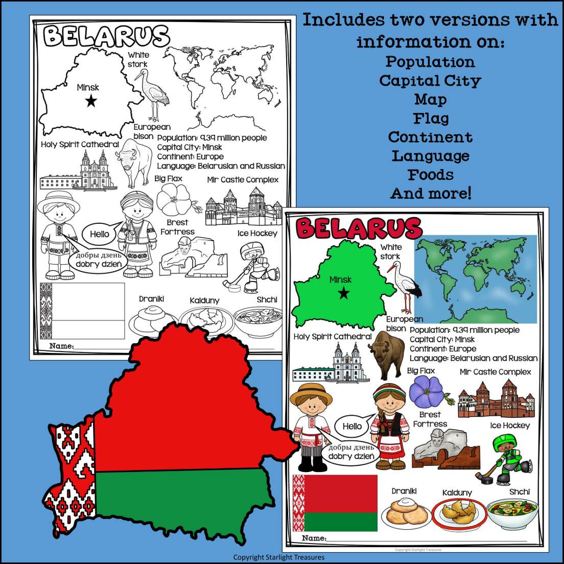 Belarus Fact Sheet for Early Readers | Made By Teachers