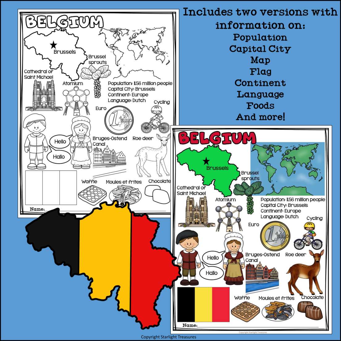 Belgium Fact Sheet for Early Readers | Made By Teachers