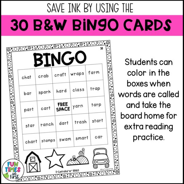 R Controlled Vowels Bingo Games "AR" - No Prep Phonics Games - Phonics ...