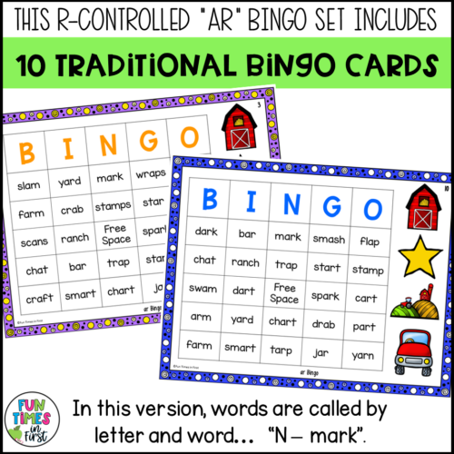 R Controlled Vowels Bingo Games "AR" - No Prep Phonics Games - Phonics ...