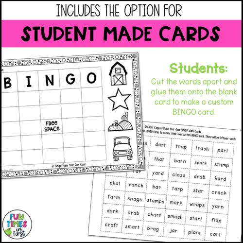 R Controlled Vowels Bingo Games "AR" - No Prep Phonics Games - Phonics ...