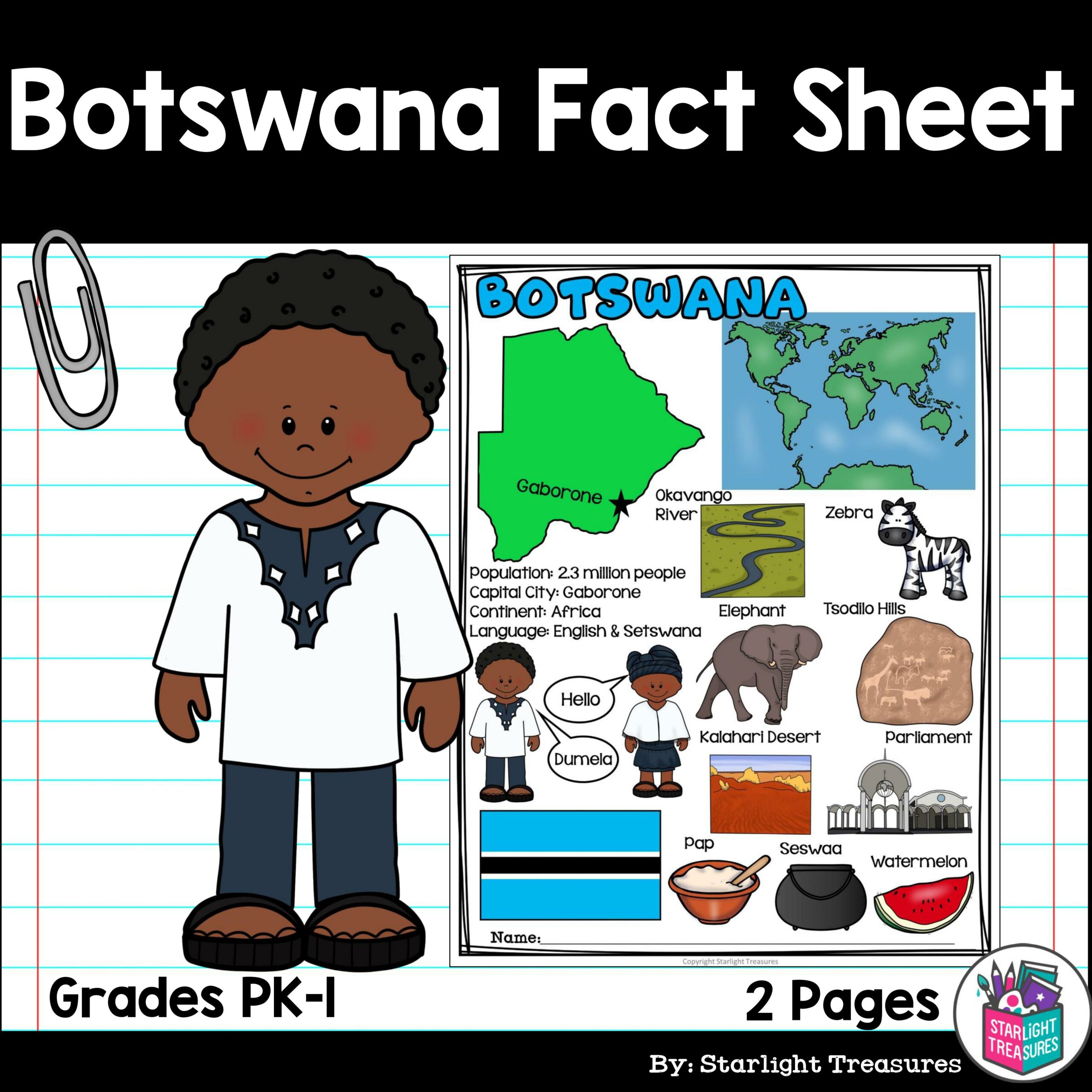 Botswana Fact Sheet for Early Readers | Made By Teachers