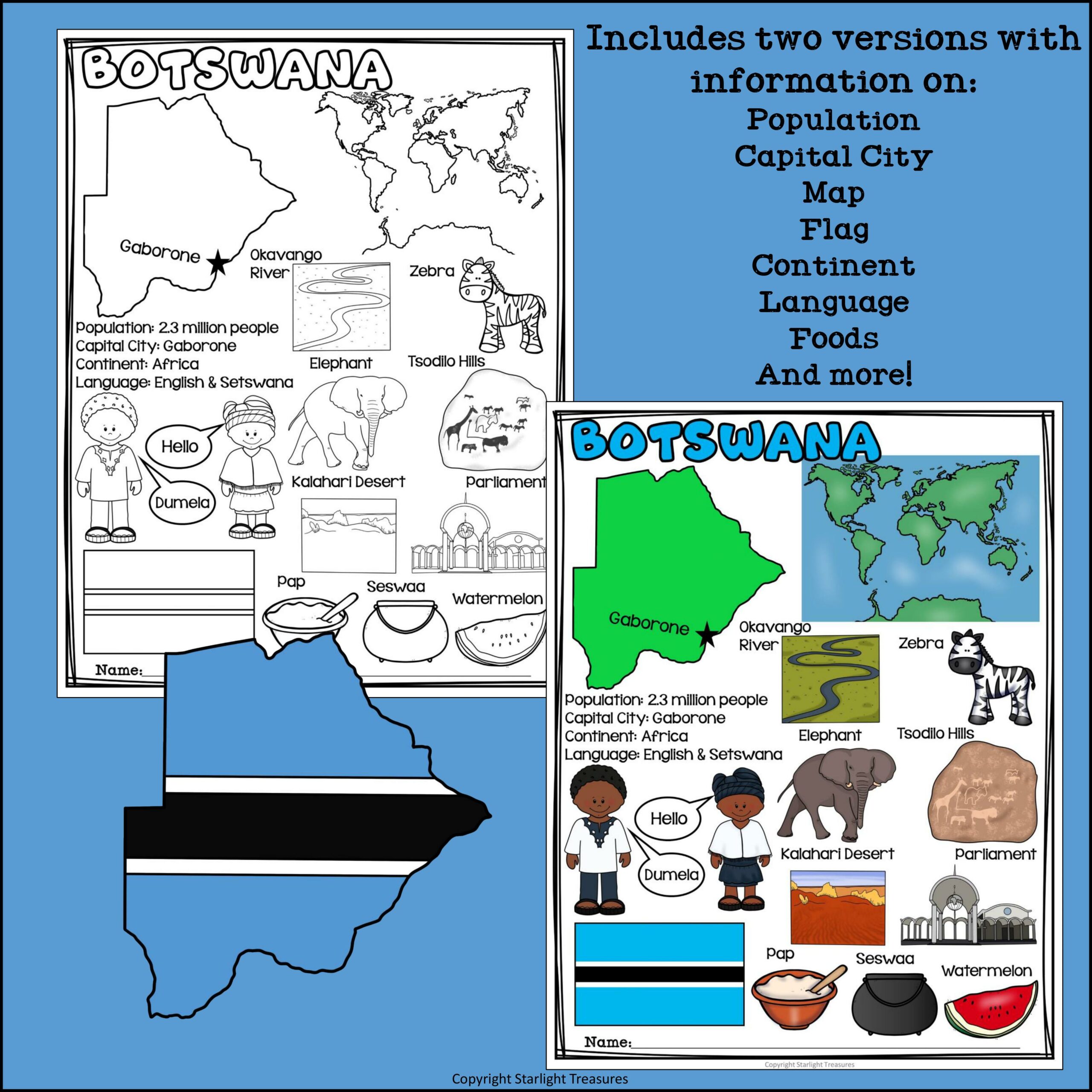 Botswana Fact Sheet for Early Readers | Made By Teachers