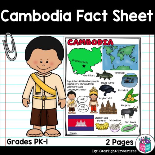Cambodia Fact Sheet for Early Readers | Made By Teachers
