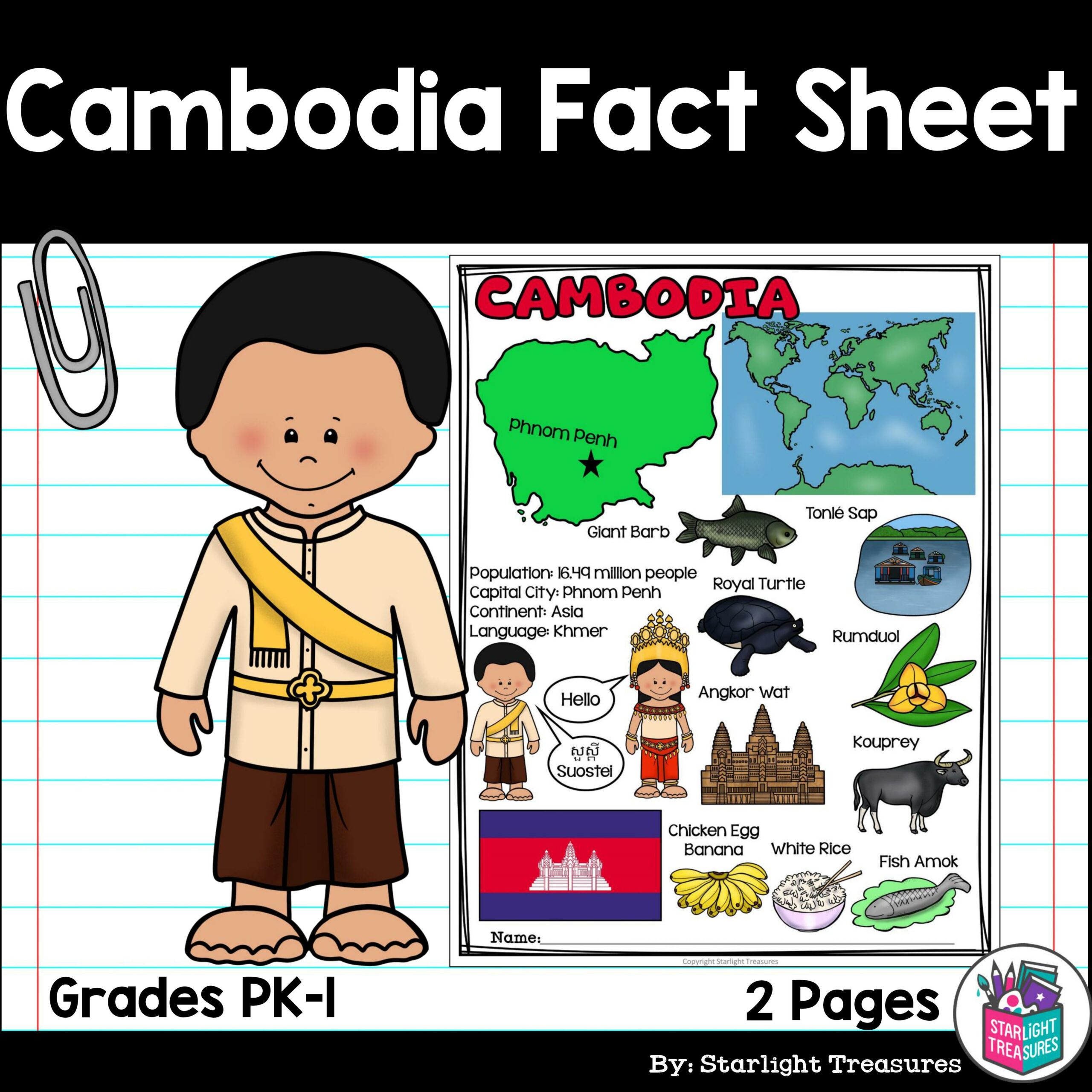 Cambodia Fact Sheet for Early Readers | Made By Teachers