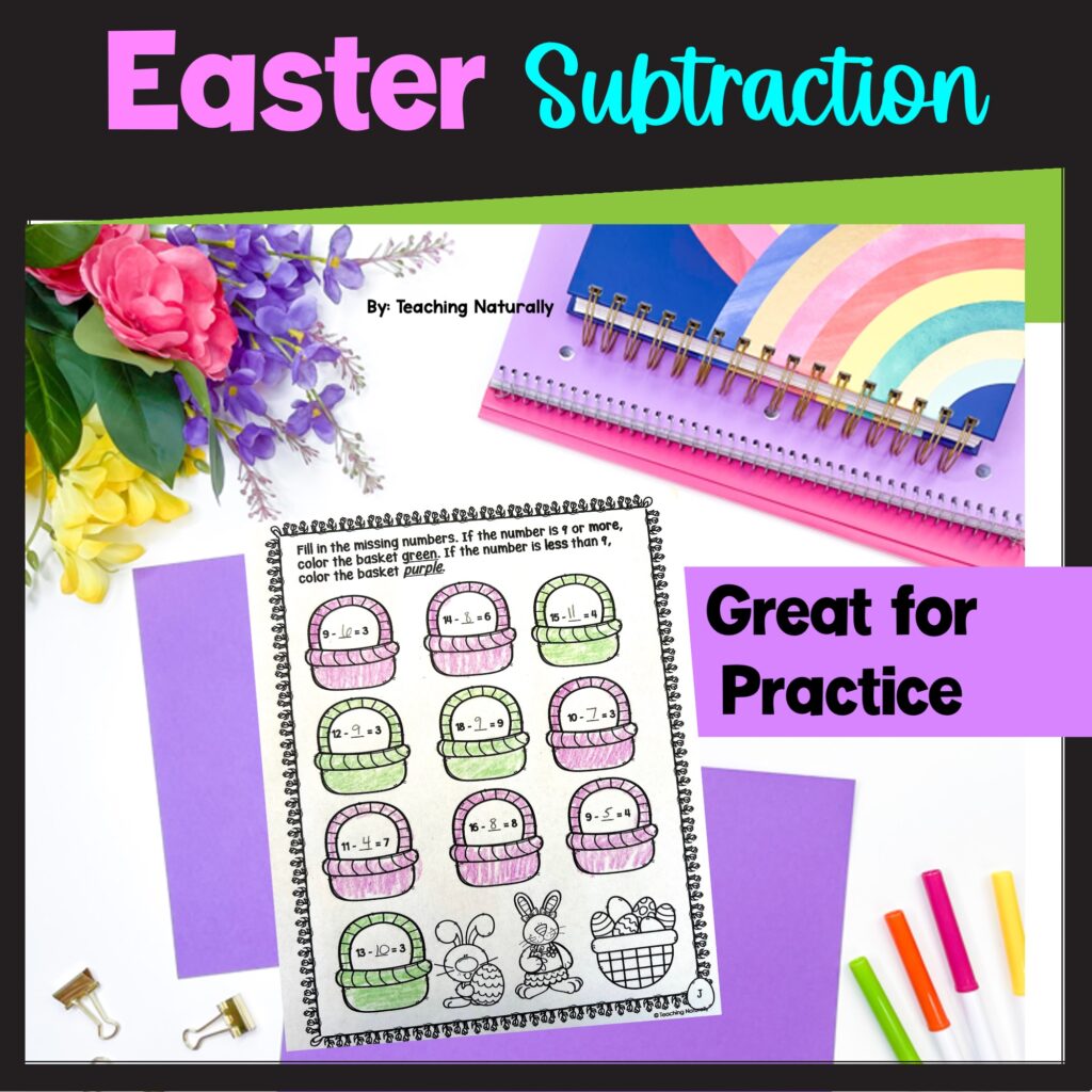 Easter Addition & Subtraction within 20 Practice Worksheets | Made By ...