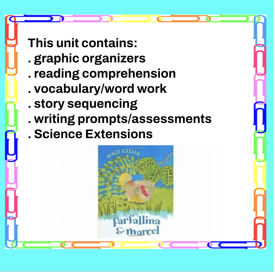 Farfallina & Marcel By Holly Keller - Reading & Extension Activities ...